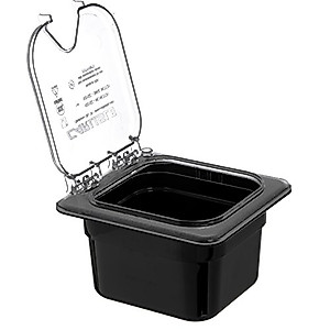 Carlisle FoodService Products 3068403 Plastic Food Pan, 1/6 Size, 4 Inches Deep, Black (Pack of 6)