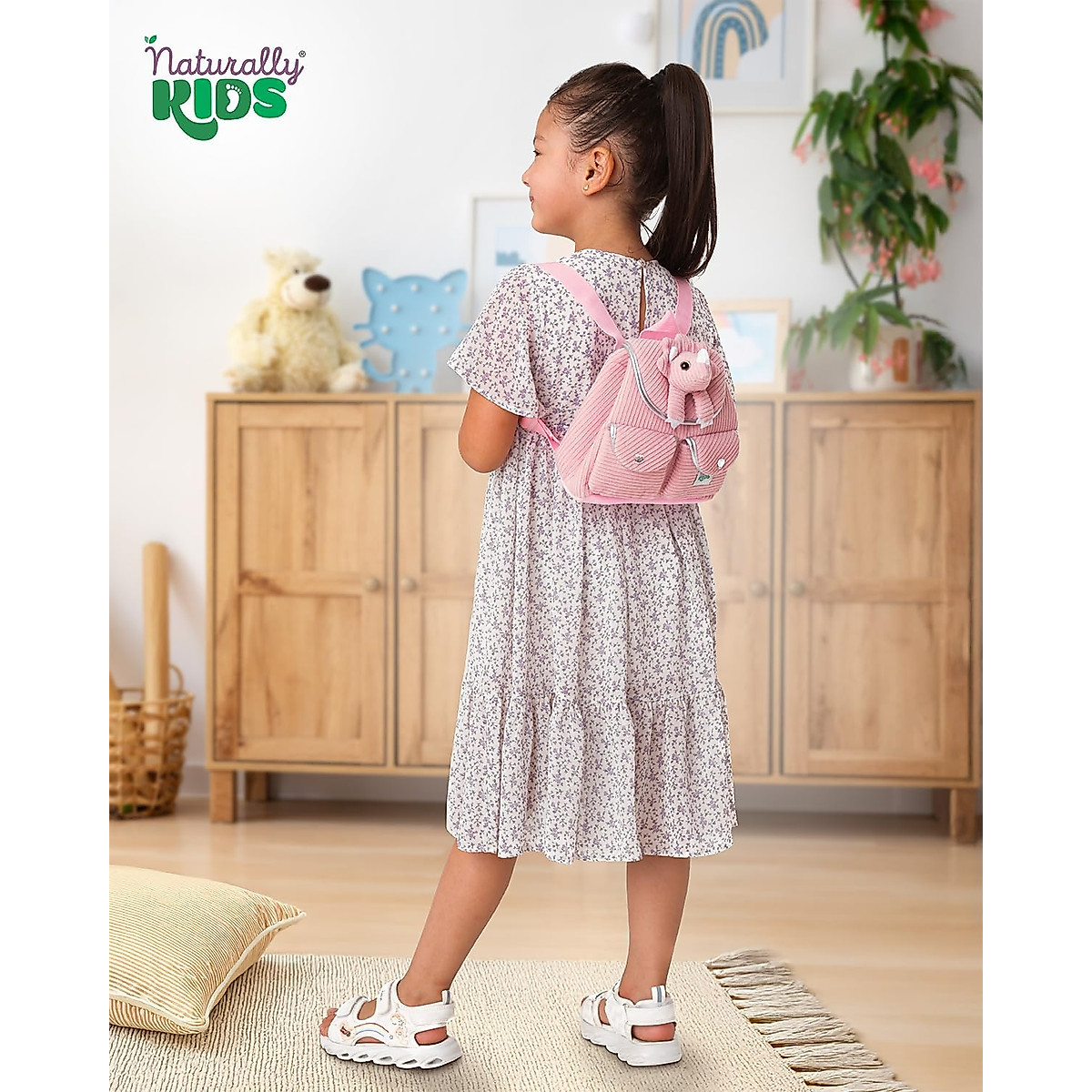 Pink Dinosaur Triceratops Mini Backpack for Kids, Mini Backpack for Toddler Girls, Gift for 2 3 4 5 Year Old Girl Boy