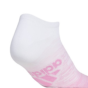 adidas Womens Superlite Badge of Sport (6-pair) No Show Sock, White/Bliss Orchid/Clear Blue, Medium US