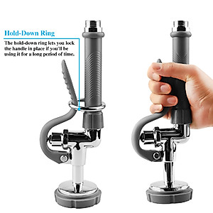 NETISR Commercial Sink Sprayer with 44" Flexible Stainless Steel Hose, Universal Pre-Rinse Dish Spray Valve Replacement Kit Assembly Sprayer Nozzle Head, Grey