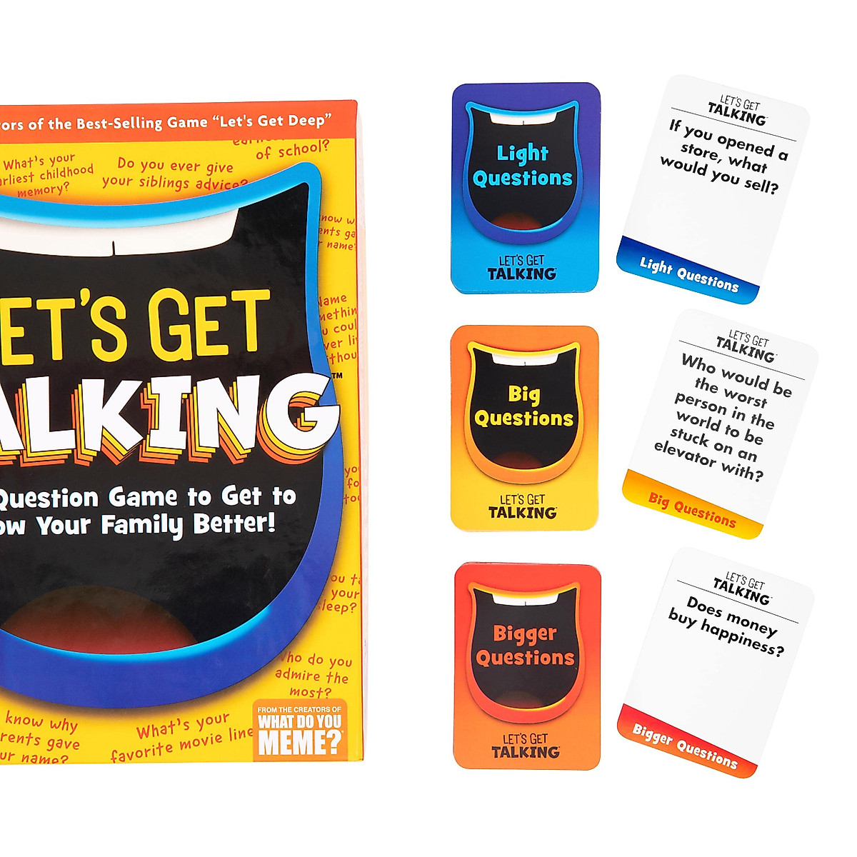 WHAT DO YOU MEME? Let's Get Talking: The Question Game to Get to Know Your Family Better by Relatable, Designed for Ages 8+, Fun Kids Games for Family Game Night, Great, Includes 400 Cards