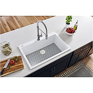 Ruvati 30 x 20 inch Drop-in Topmount Granite Composite Single Bowl Kitchen Sink - Midnight Black - RVG1030BK