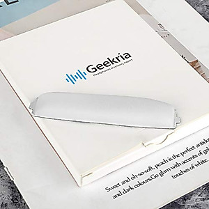 Geekria Protein Leather Headband Pad Compatible with Sennheiser HD228, HD218, HD219, HD229, HD220, Headphones Replacement Band, Headset Head Cushion Cover Repair Part (White)