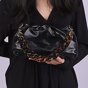 Wiwpar Acrylic Bag Straps Chunky Chains Shoulder Bag Handle Shoulder Straps Replacement Amber for Women's Handbags (Style 2)