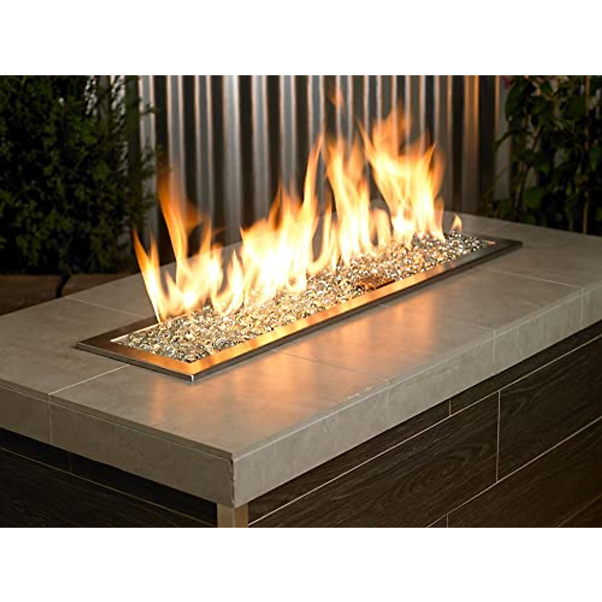 American Fireglass Fire Beads Fireplace Glass and Fire Pit Glass, 10-Pound, Glacier Ice