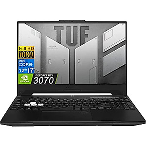 ASUS 2022 Newest TUF Gaming Laptop, 15.6 inch FHD Display, Intel Core i7-12650H 10 Core, NVIDIA GeForce RTX 3070, 16GB DDR5 RAM, 1TB SSD, 144Hz Refresh Rate, Windows 11 Home, Bundle with JAWFOAL