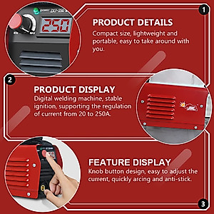 TEHAUX 1 Set Portable 110V Mini Electric Welding Machine IGBT DC Inverter Stick Welder