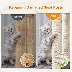 SIsal Rope for Cat Scratcher 1/4" 164 Foot White Natural Sisal Rope for Repairing Cat Scratching Post