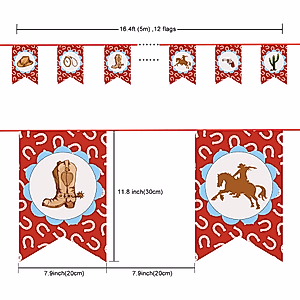 Cowboy Party Banner West Cowboy String Flags Western Party Decorations Fabric Bunting Banner for Indoor and Outdoor Hanging Decorations, Rodeo Theme Party Sign Western Birthday Party Burgee Bunting