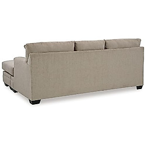Signature Design by Ashley Stonemeade Casual Right-Arm Facing Sofa Chaise with 4 Toss Pillows, Light Brown