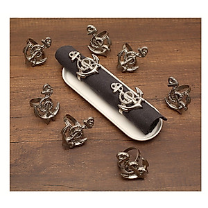 Alpha Living Home Christmas Decoration Silver Napkin Rings Set of 12, Thanksgiving Napkin Holders, Napkin Rings Bulk for Fall, Christmas, Party Decoration, Dinning Table, Everyday, Family Gatherings