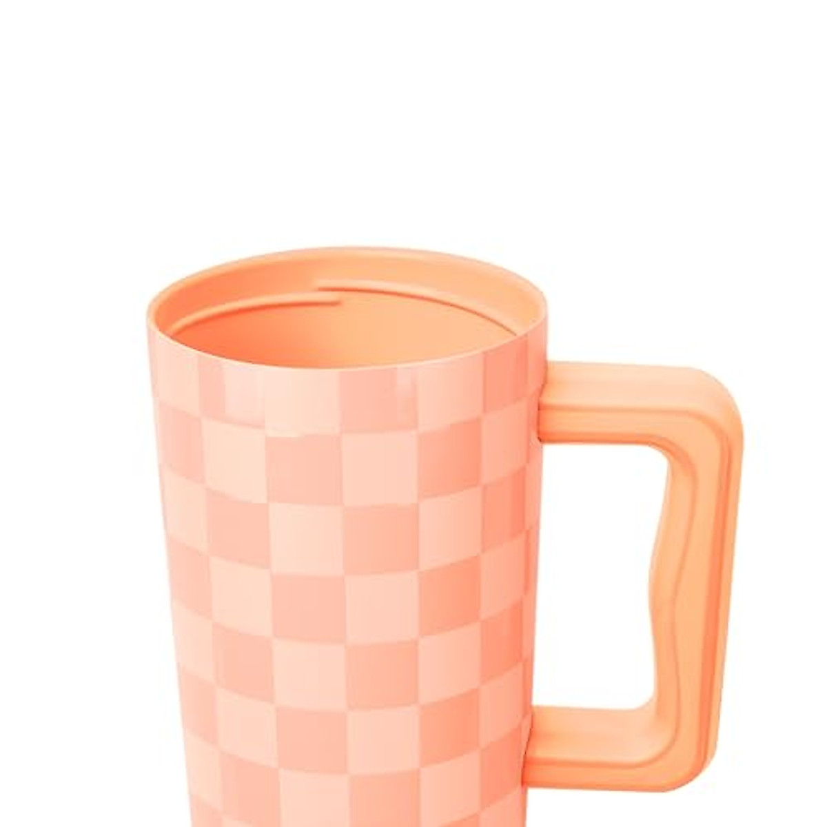 Simple Modern 40 oz Tumbler with Handle and Straw Lid | Leak-Proof Insulated Stainless Steel Water Bottle Travel Mug Cupholder Use | Gifts for Women Her | Trek Signature | Tropical Peach Checkmate