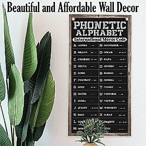Phonetic Alphabet Morse Code - Educational Tool Wall Chart for Kids, Students and Adults, Military Alphabet Morse Code Chalkboard Style, 16x32 Canvas Wall Scroll Art Poster
