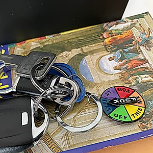 DAGORD Lucky Wheel Keychain Rotatable Arrow Key Chain Cute Circle Key Ring Lover Gifts Enamel Keyring Car Key Holder Keychains for Women, Collection and Display (F)