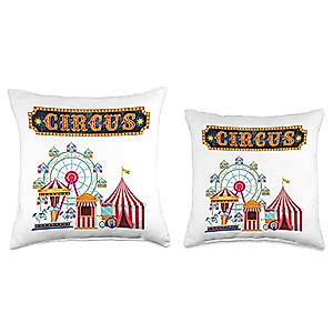 Circus Themed Design Birthday Party Apparel Circus Event Birthday Boy Girl Themed Party Carnival Lover Throw Pillow, 18x18, Multicolor