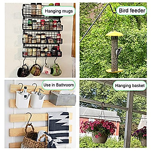 12 Pack 6 Inch S Hook, Large Vinyl Coated S Hooks with Rubber Stopper Non Slip Heavy Duty S Hook, Steel Metal Black Rubber Coated Closet S Hooks for Hanging Jeans Plants Jewelry Pot Pan Cups Towels