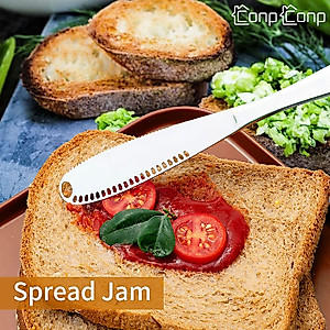 CONPCONP Butter Spreader, Stainless Steel Butter Spreader, 3 in 1 Kitchen Knife Gadgets Curler Slicer Spreader with Serrated Edge for Cutting and Spreading Butter Cheese Jam