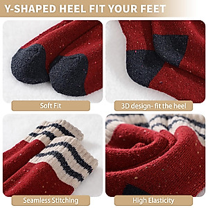 Wool Socks for Women - Womens Wool Socks Winter Socks for Men Warm Thick Knit Soft Cozy Casual Boots Crew Socks