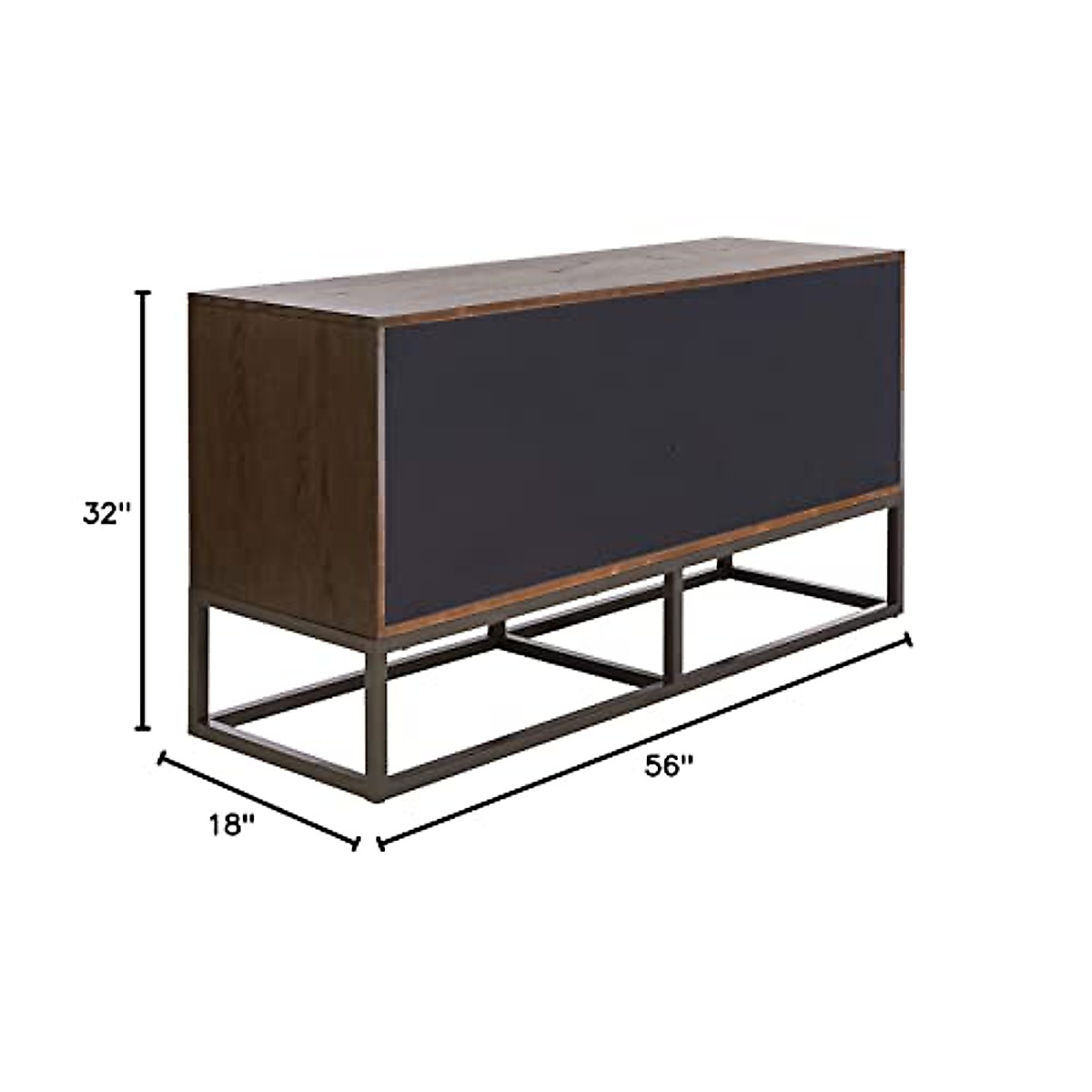 Safavieh Couture Collection Estelle Dark Walnut 6-Drawer Dresser, Ash Brown/Gunmetal