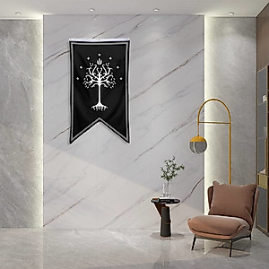 Bayyon Tree of Gondor Banner Flag 30x50 Inch Man Cave Home Office Bed Room Decor (Black)