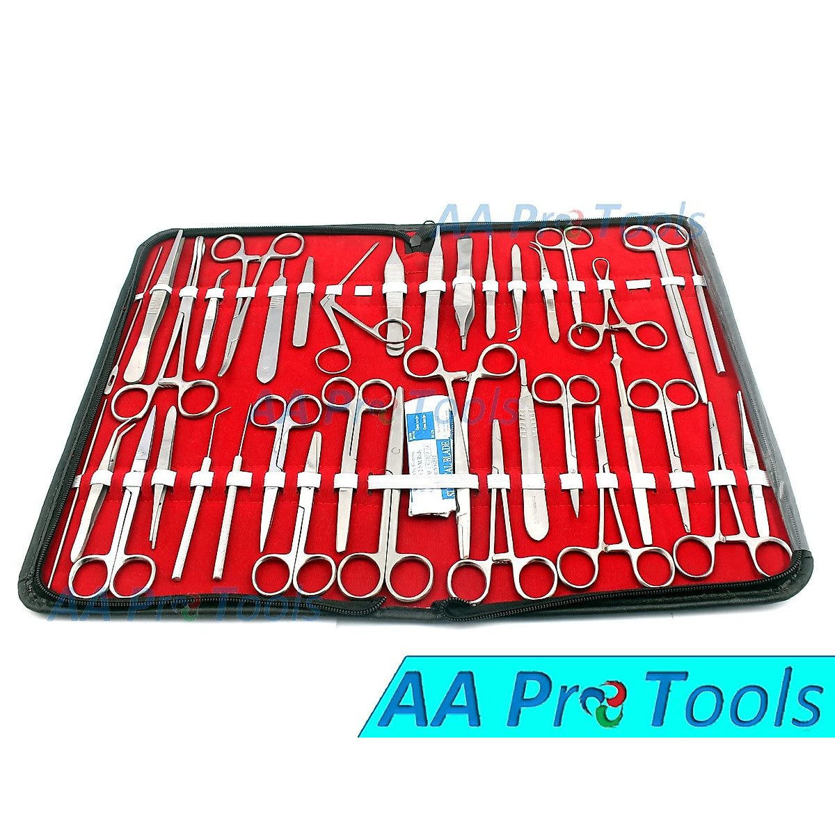 AA PRO 157 PCS ADVANCED SET FOR ANATOMY & BIOLOGY STUDENTS WITH 1 SCISSORS ! FORCEPS ! HEMOSTAT-! BLADES - CASE - LAB VETERINARY BOTANY STAINLESS STEEL SET FOR FROGS ANIMALS A+ QUALITY