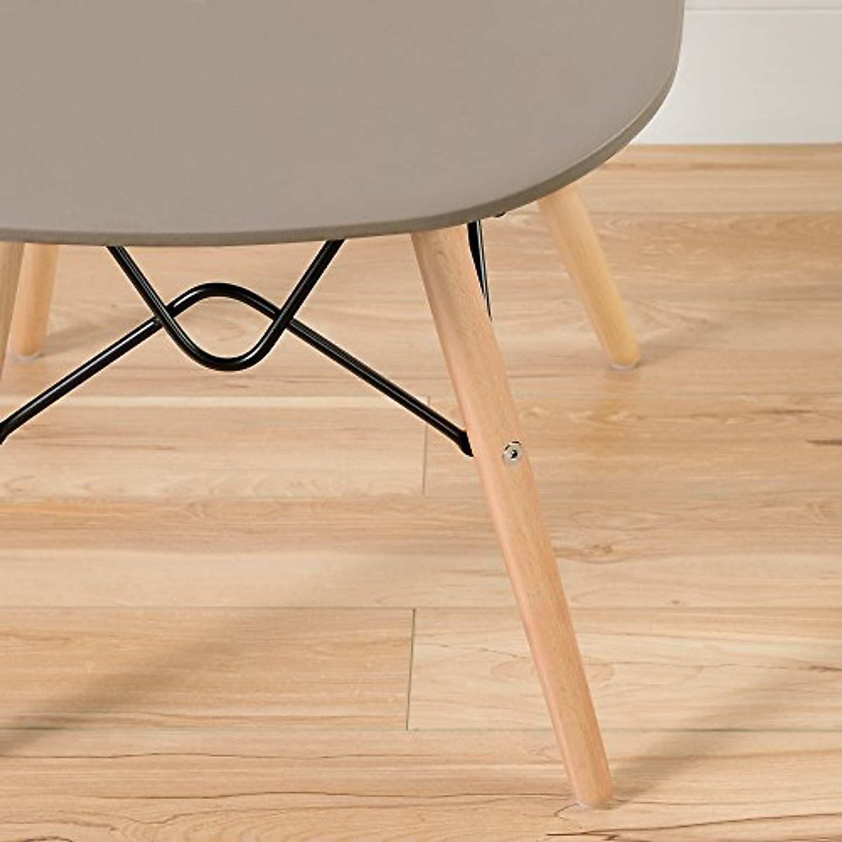 South Shore Annexe Eiffel Style Office Chair, Wood, Clear and Gray, 16D x 16.25W x 32.5H in