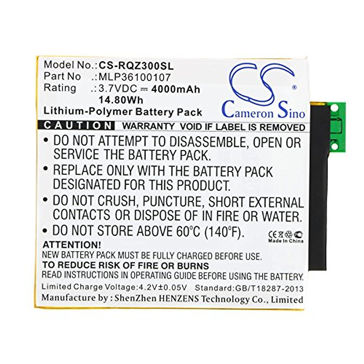 CHGY 3.7V Battery Replacement Compatible with Verizon MLP36100107, SQU-1408 Ellipsis 8, Ellipsis Kids, Ellipsis Kids, QTAQZ3, QTAQZ3KID