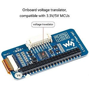 2.13inch E-Ink Display HAT V4 Version, Black/White Two-Color 250x122 Pixel E-Paper Module for Raspberry Pi 5/ 4B/3B+/3B/2B/A+/Zero W/WH/Zero 2 W/Jetson Nano SPI Interface, Support Partial Refresh