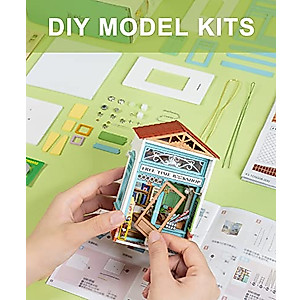 Rolife DIY Miniature Dollhouse Kit Room Making Kit Craft Kits for Adults Gifts for Girls Boys Women Men (Free Time Bookshop)