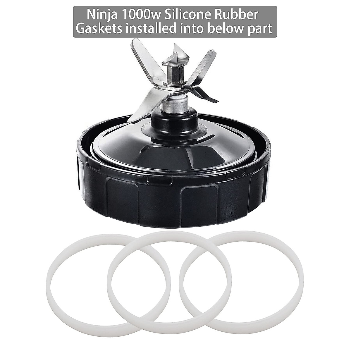 (6 PCS) Ninja Blender Rubber Gaskets Fit for Model BL480 BL680 BL910 CT680 BL455, BL455-30, BL580, 1000W White Replace for Nutri Blender