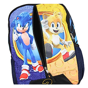 Sonic The Hedgehog Backpack Sonic And Tails 2 Fast Molded 16" Backpack Tote Bag