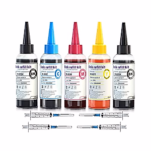 Juyudow Ink Refill Kit Compatible for HP Printer Cartridge (5 Bottles x 100ml) 21 22 564 60 61 62 63 711 94 95 96 901 902 920 932 933 934 940 950 951 952 970 971