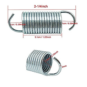 Souldershop 2-1/4inch Replacement Recliner Chair Spring Mechanism Furniture Bed Tension Springs Short Neck Style (Pack of 2)