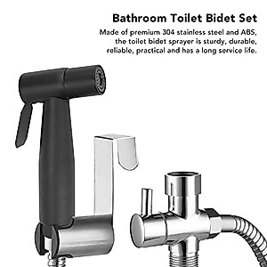 304 Black Stainless Steel Handheld Pressurized Sprayer Hose Toilet Bidet G12 Male Female Thread Bathroom Hotels