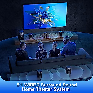 Bobtot Surround Sound Speakers Home Theater Systems - 700 Watts Peak Power 5.1/2.1Wired Stereo Speaker System 5.25" Subwoofer Strong Bass with Bluetooth HDMI ARC Optical Input