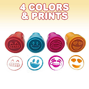 ArtCreativity Emoticon Stampers for Kids, Pack of 24, Pre-Inked Smile Stampers for Children, Emoticon Birthday Party Supplies and Favors, Piñata Fillers, Arts n Crafts, Assignment Stamps for Teachers