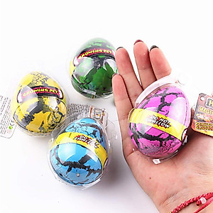 YKLWORLD Hatching Growing Dinosaur Toys, Magic 4 Pack Large Size Grow Dinosaurs Egg That Hatch in Water Easter Dino Eggs Party Favor Gifts for Kids