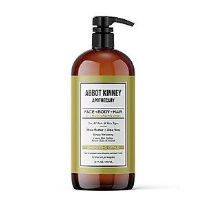 Men's 3-in-1 Wash, Moisturizing Shampoo, Conditioner, and Body Wash for Men, Suitable for All Skin and Hair Types, 32oz - Abbot Kinney Apothecary (Energizing Citrus)