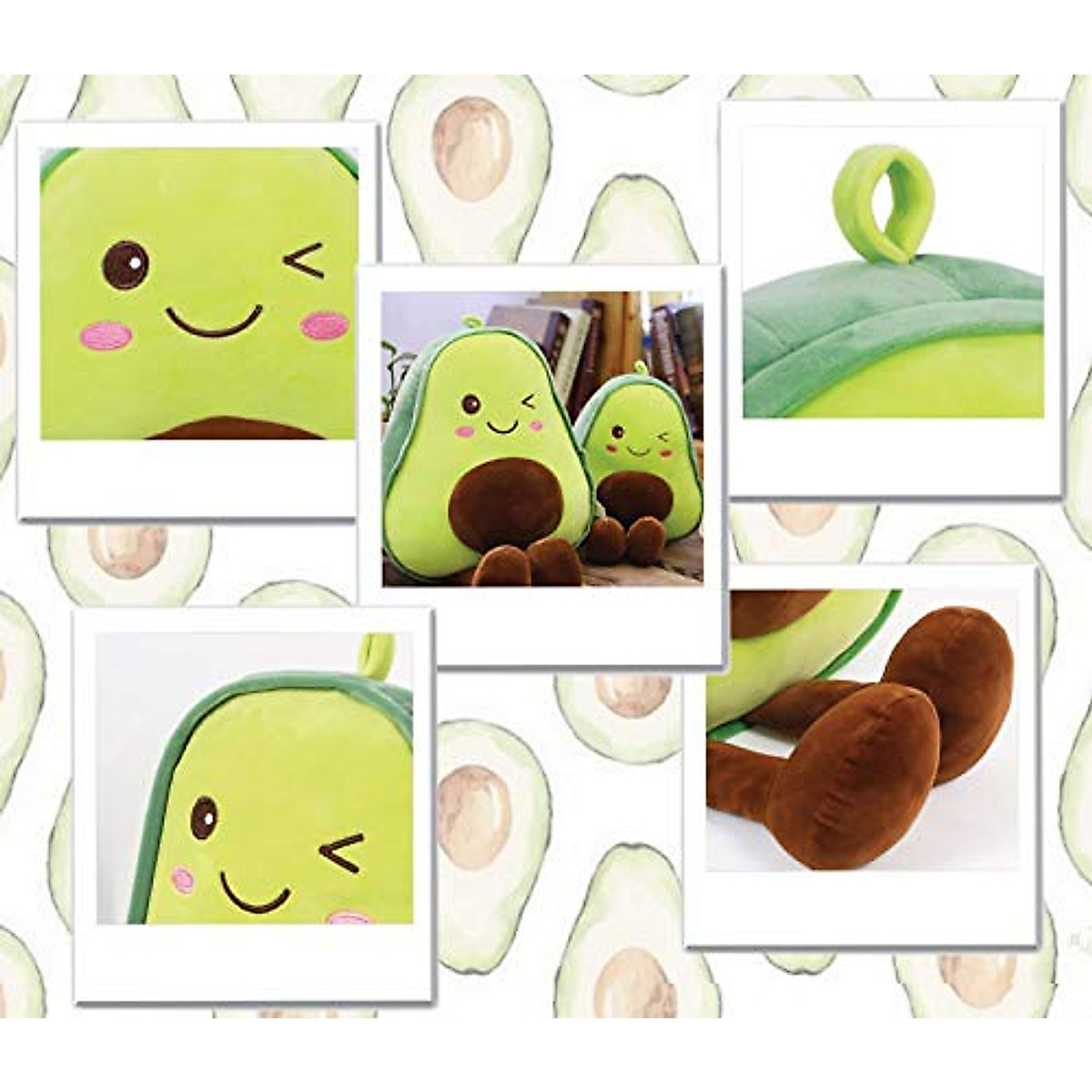 AASSOO 16.5 Inch Snuggly Stuffed Avocado Fruit Soft Plush Toy Hugging Pillow Gifts for Kids, Girl, Boy, and Friends Christmas