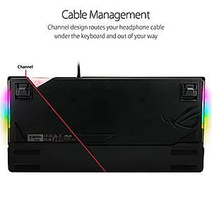 ASUS ROG Strix Flare (Cherry MX Red) Aura Sync RGB Mechanical Gaming Keyboard with Switches, Customizable Badge, USB Pass Through and Media Controls