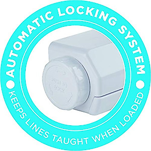 Minky Homecare 5 Line Retractable Indoor Clothesline - 5 x 14 Feet Wall Mounted Drying Rack Laundry Line - 72 Feet, White