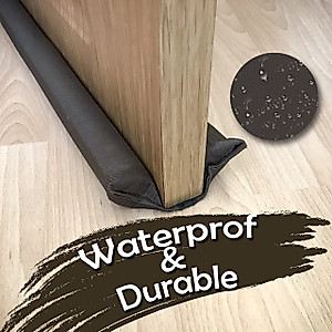 Sapphire Home Under Door Draft Stopper, 30 to 36 Inch Adjustable Waterproof Double Draft Blocker (Brown)