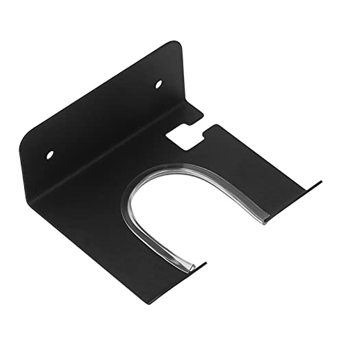 Hidyliu Hair Dryer Holder Adhesive Wall Mounted Hair Dryer Holder Wall Mount Compatible with All Hair Dryers, Stainless Steel Hair Dryer for Home Toilet(Black)