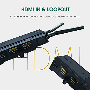 Hollyland Mars 300 PRO HDMI Wireless Video Transmitter Receiver Set with 300ft Long Range 0.08S Low Latency 1080P HD Real-time Monitoring Video Transmission (Enhanced)