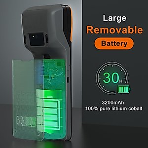 symcode Thermal POS Receipt Printer with Android 8.0 OS 5.9inch Touch Screen Terminal Handheld PDA Printer, Support Wi-Fi Bluetooth, Support Loyverse, Kyte, iReap, Built-in Google Play Orange