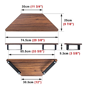 Walnut Ergonomic Computer Monitor Stand, Monitor Riser for Corner Workstation, Space Saving Corner Laptop Stand, Wooden Triangle Screen Riser