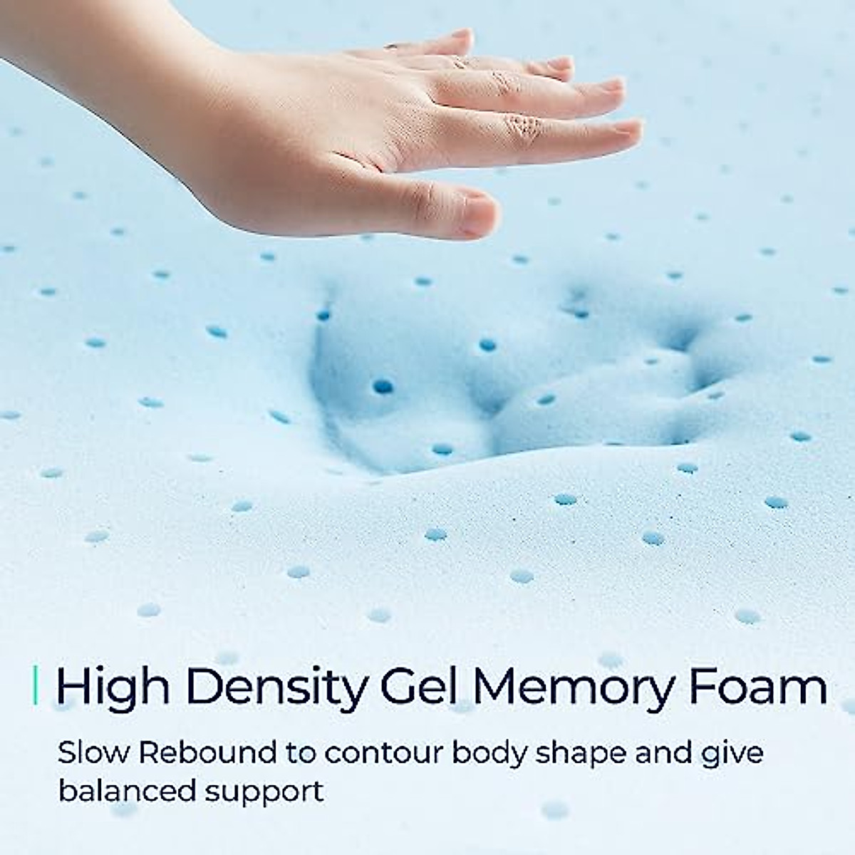 LINSY LIVING Mattress Topper California King, 3-Inch Gel Memory Foam Mattress Topper for California King Bed, High Density Foam for Pain Relief, Breathable and Washable Cover with Straps, CertiPUR-US