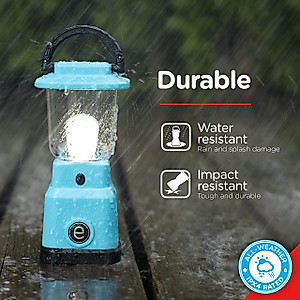 Enbrighten LED Mini Camping Lantern, Battery Powered, 200 Lumens, 40 Hour Runtime, 3 Modes, Night Light for Kids, Ideal for Hiking, Outdoors, Emergency, Snow, Hurricane and Storm, Teal, 49561