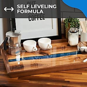 Epoxy Resin 1 Gallon Kit - Crystal Clear, UV Resistant, Self Leveling, Food Safe for Table Top, Arts & Crafts, Casting, Jewelry Making, and Coating - Use with Mica Powder, Silicone Molds, Alcohol Ink