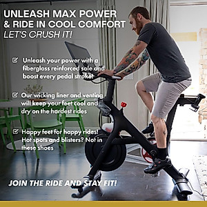 Tommaso Strada Mens Peloton Shoes with Pre-Installed Delta Cleats—Cycling Shoes for Men's—Cycling Shoes Delta Compatible—Indoor Cycling Shoes for Men—Cycling Road Bike Shoes—Spin Shoes Size US 10.5